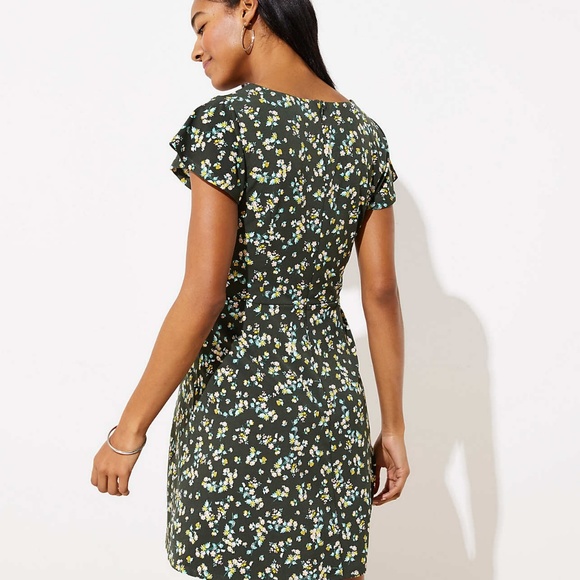 LOFT | Dresses | Loft Womens Nwt Wildflower Wrap Flutter Dress | Poshmark